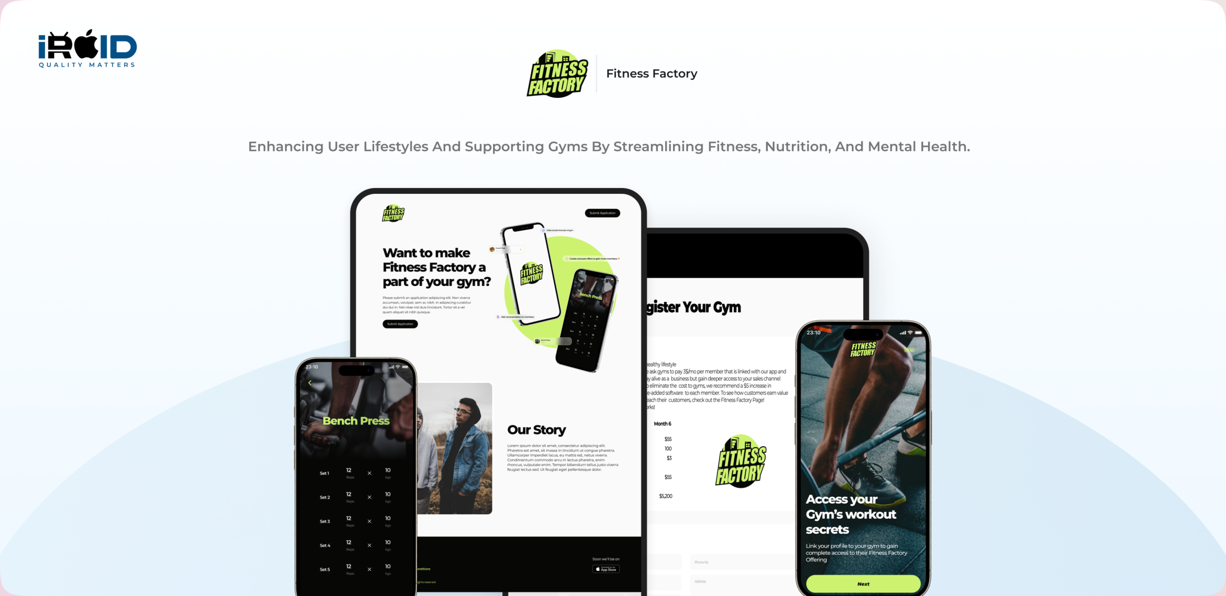 Fitness Factory - Healthcare App Development | iRoid Solutions