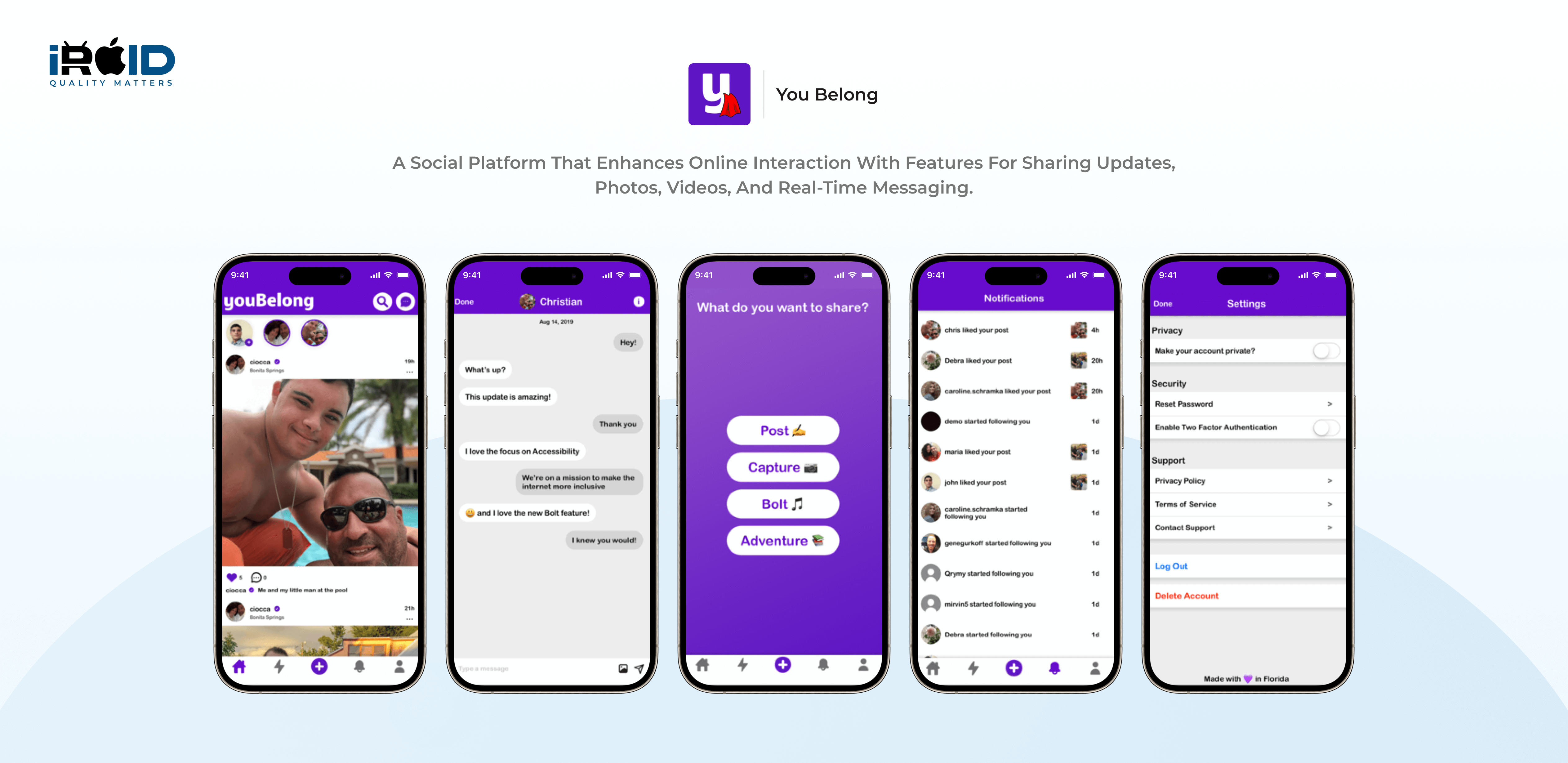 You Belong Best Social Media App Development | iRoid Solutions