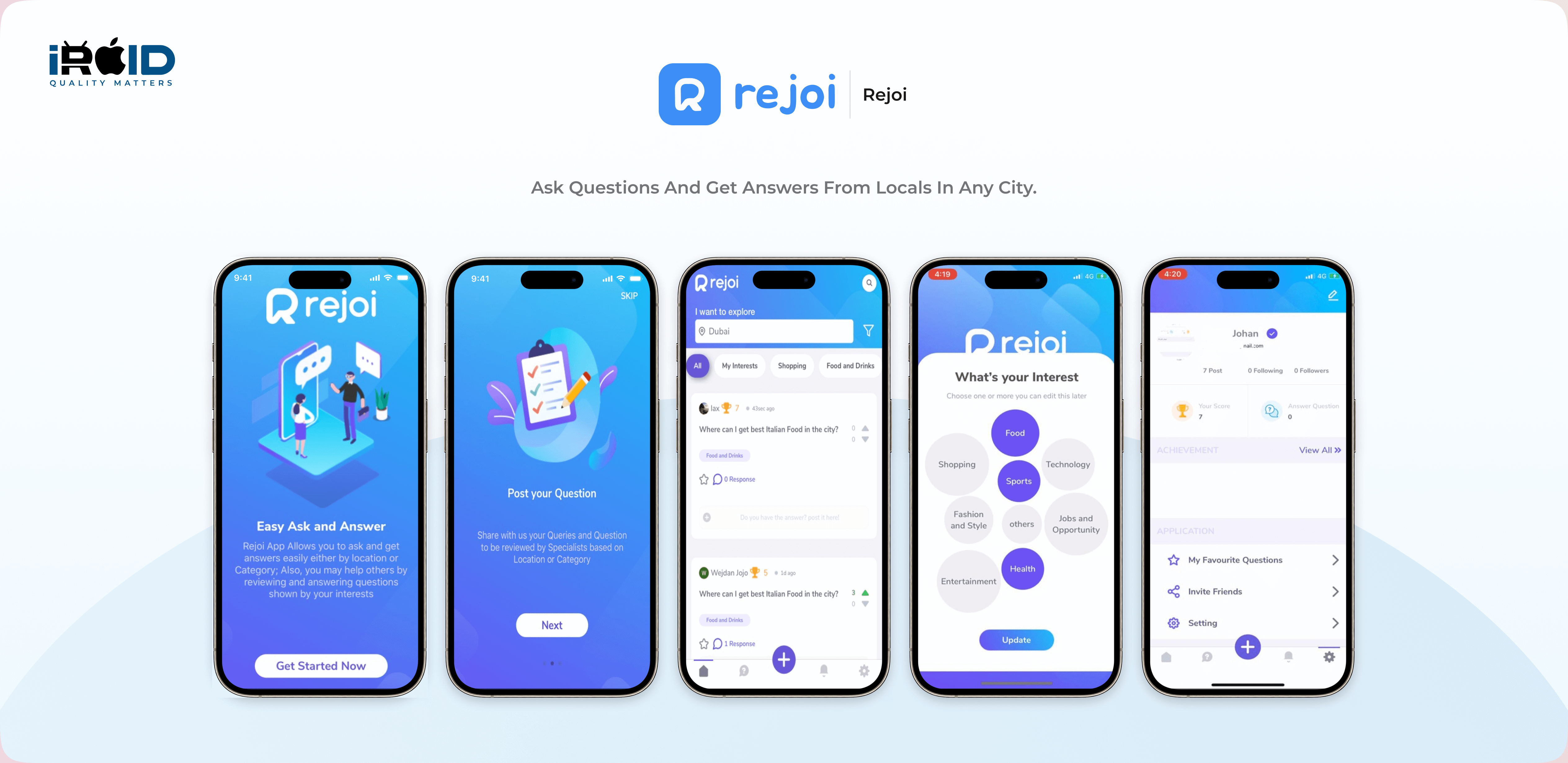 Rejoi - Social Media & Local Community App | iRoid Solutions