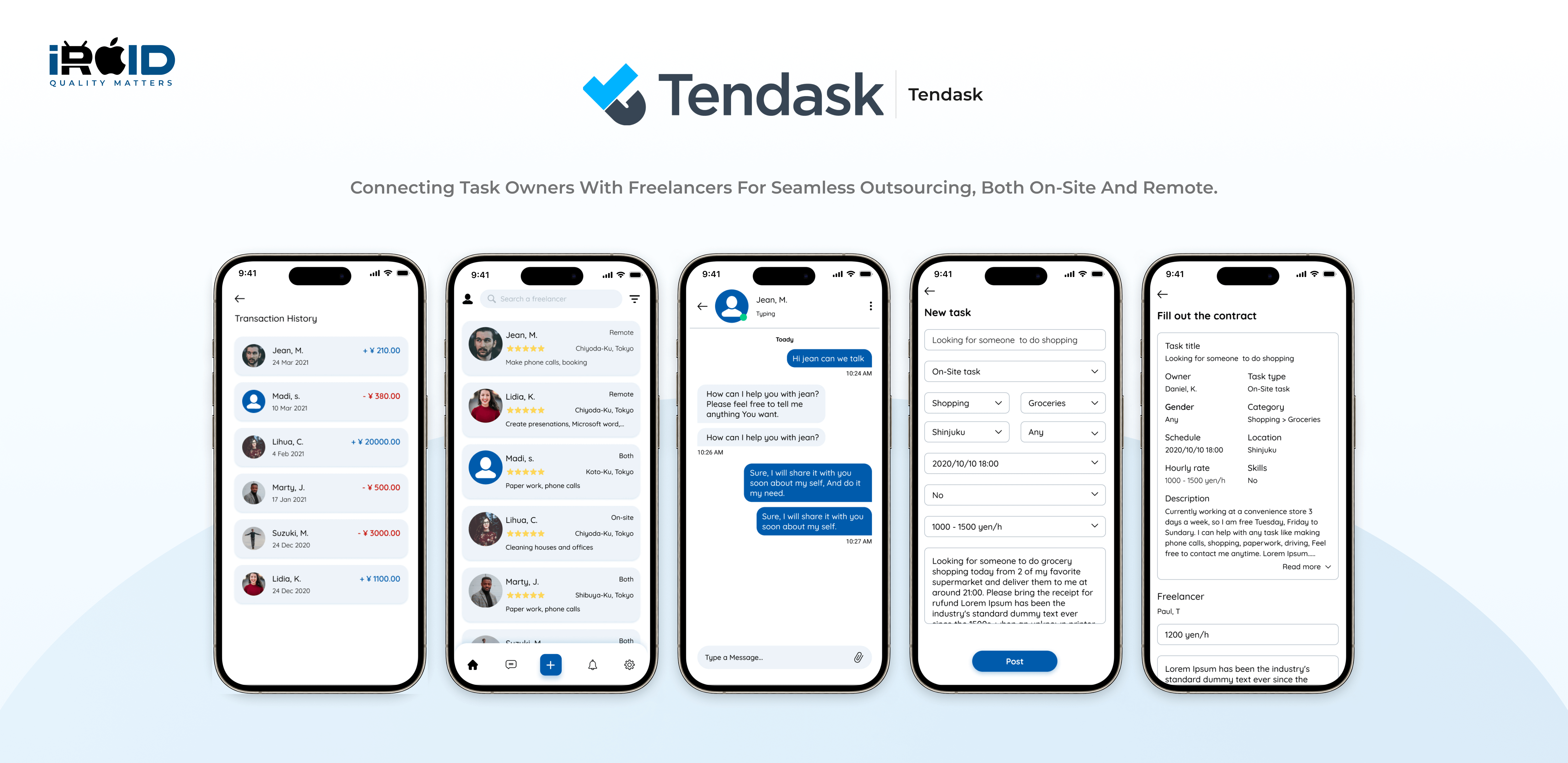 Tendask - On-Demand Task App Development | iRoid Solutions
