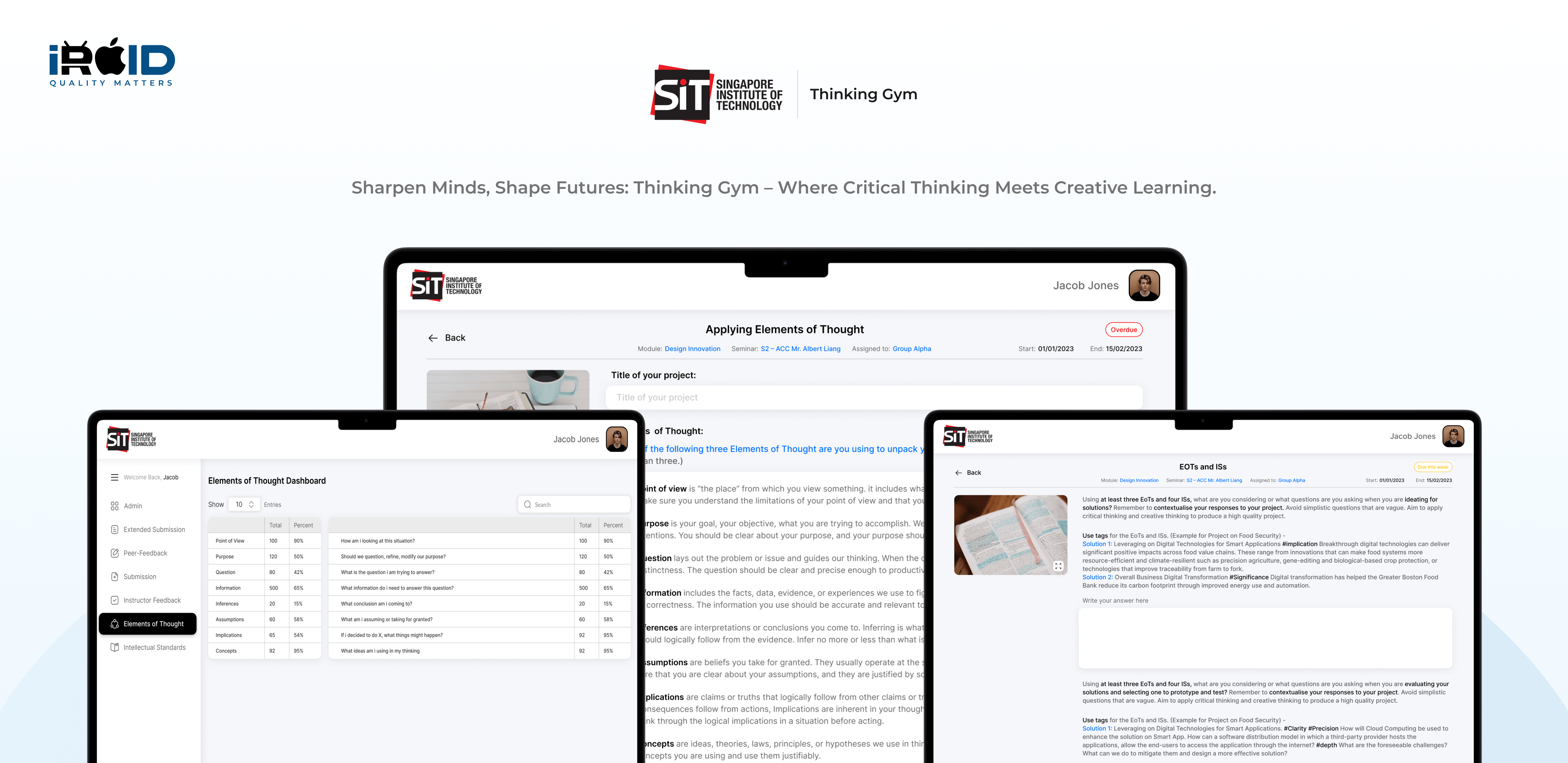 Thinking Gym: LMS for Critical Design Thinking & Reflection