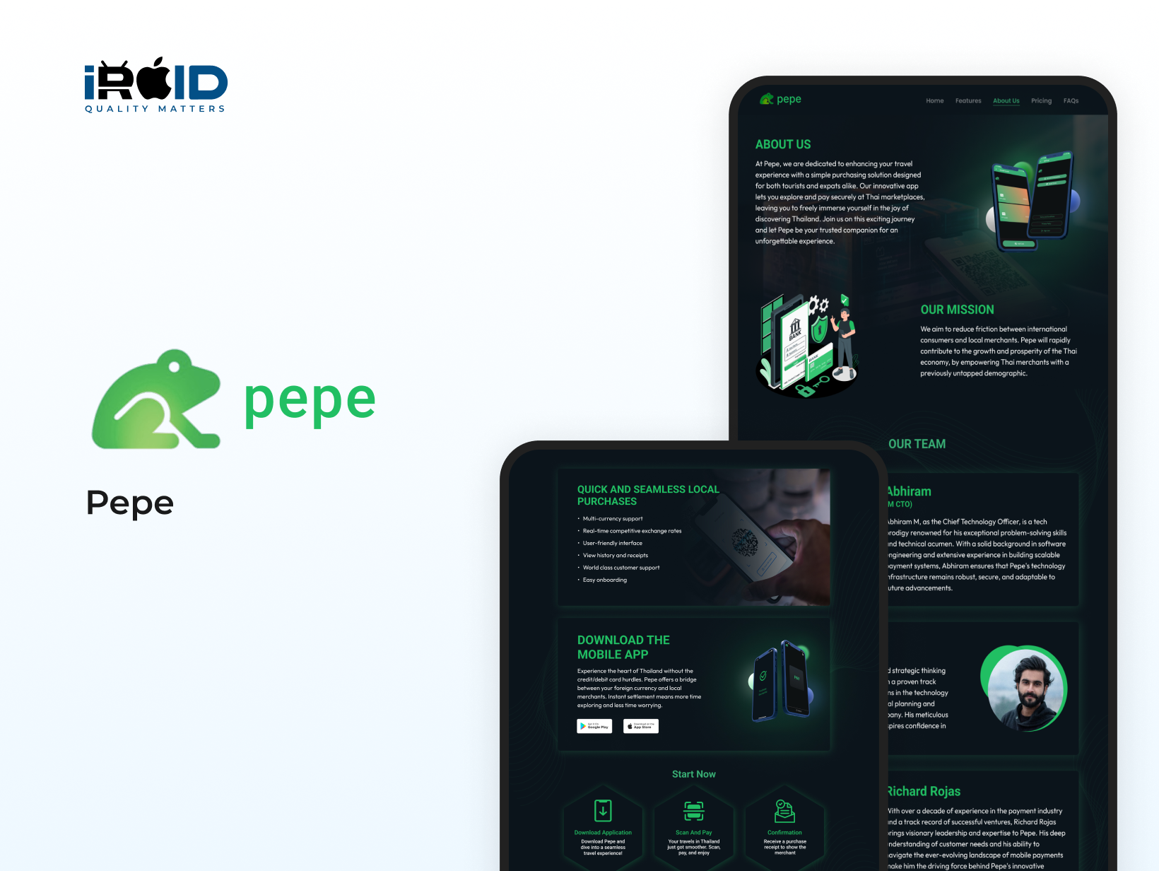 Pepe - Fintech App & Payment Solutions | iRoid Solutions | casestudy
